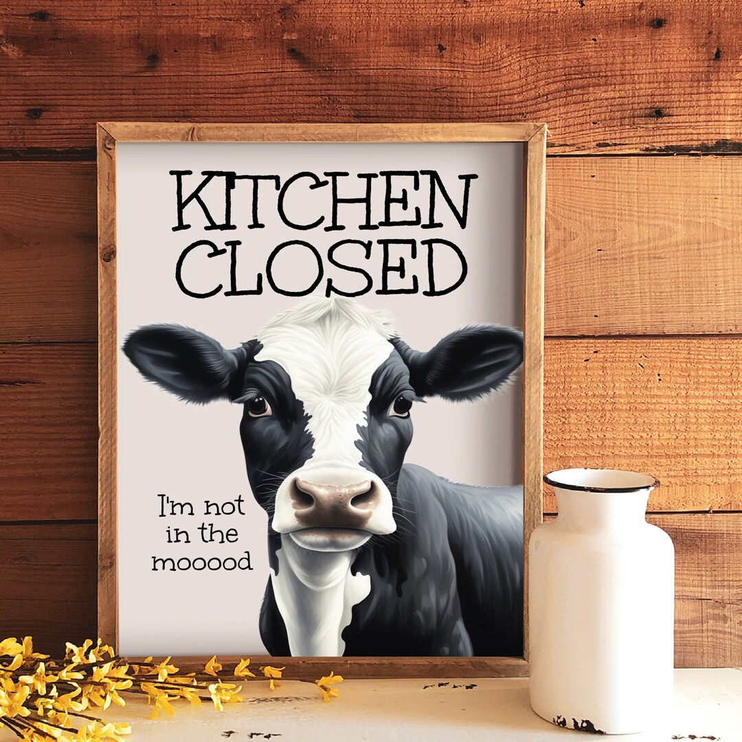 Farmhouse Kitchen Art, Cow Print - Etsy