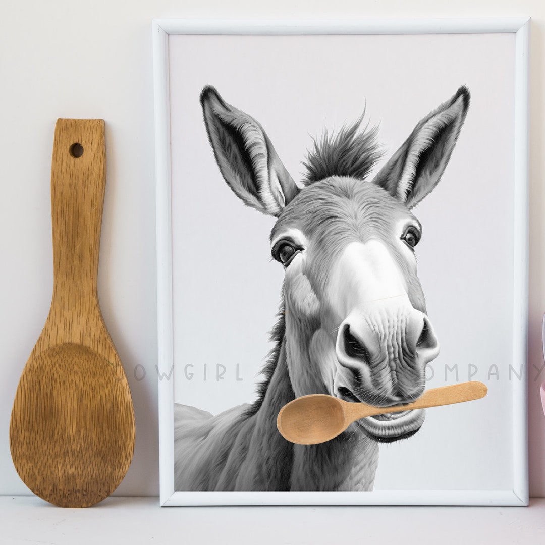 Funny Donkey Kitchen Art, Unframed - Etsy