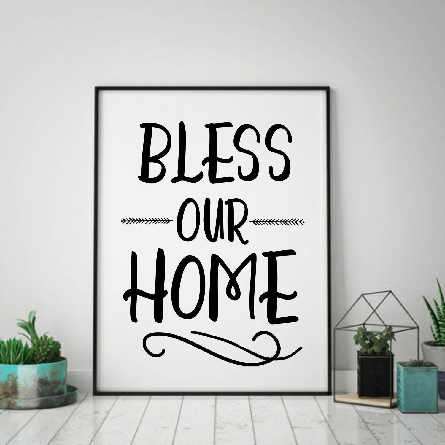 Bless Our Home Sign Printable Art Digital Print Modern | Etsy