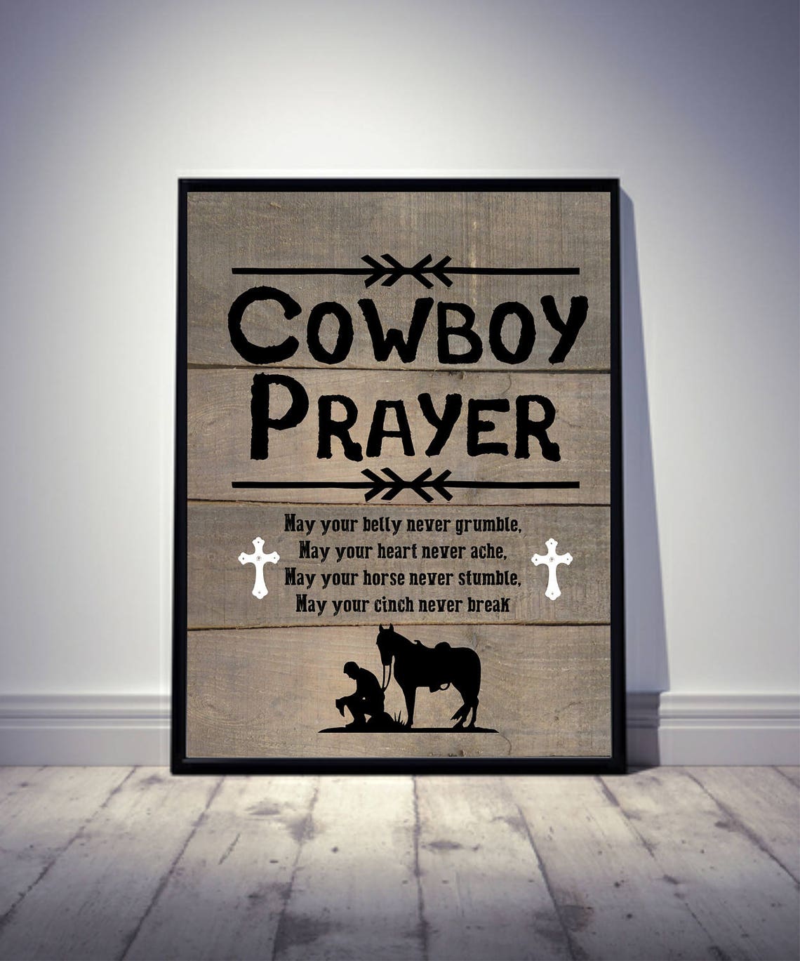 Gift for Cowboy, Unframed Cowboy Prayer Art Print, Horse Lover Gift ...