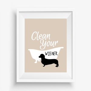 Wiener Dog JPG Files, Wiener Dog Bath Art, Printable Bath Art, Instant ...