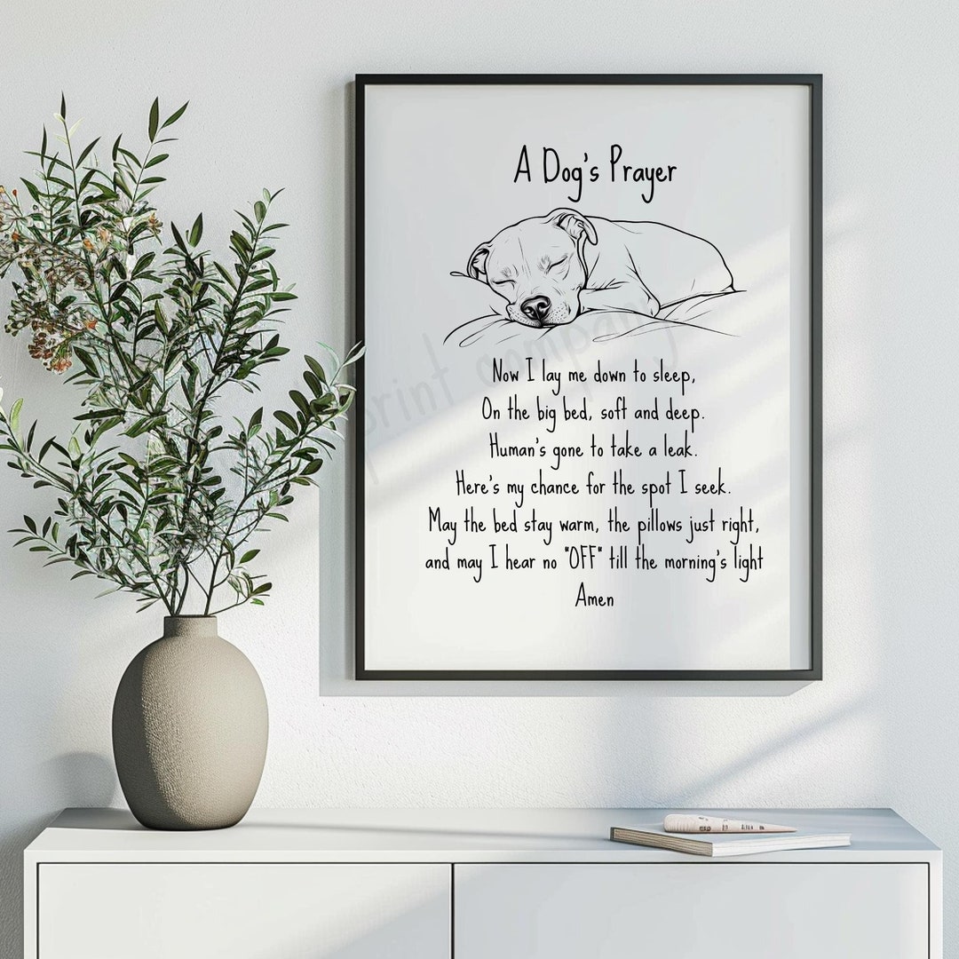 Funny Pit Bull Art Print - "a Dog's Prayer" | Quirky Home Decor | Pet ...
