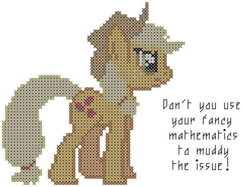 PDF Pattern - My Little Pony Friendship is Magic - Applejack Math Quote ...