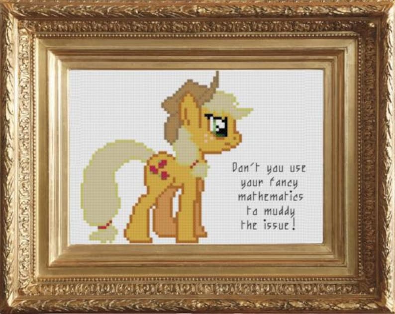 PDF Pattern - My Little Pony Friendship is Magic - Applejack Math Quote ...