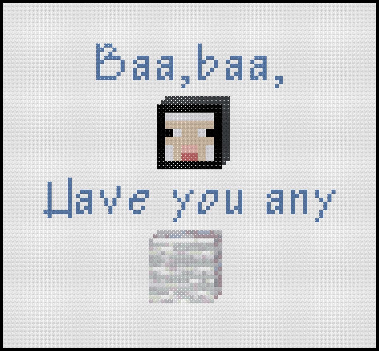 PDF Cross Stitch Pattern Minecraft baa Baa Black - Etsy