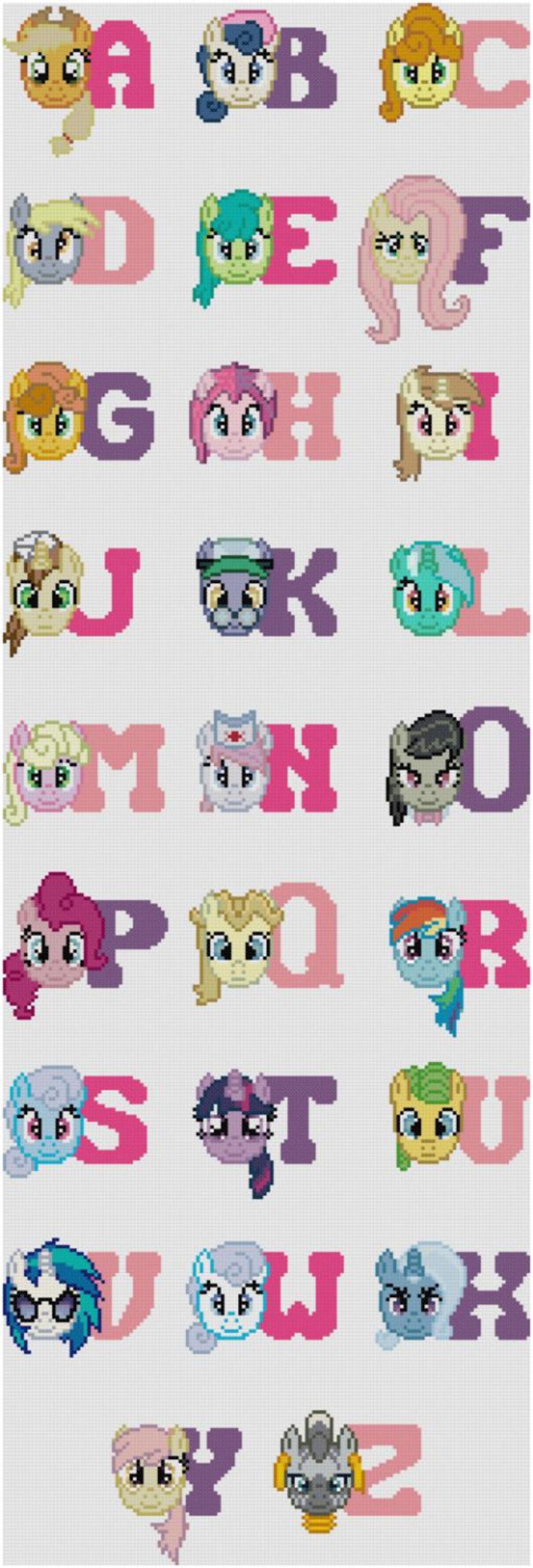 PDF Pattern My Little Pony Friendship is Magic Alphabet - Etsy