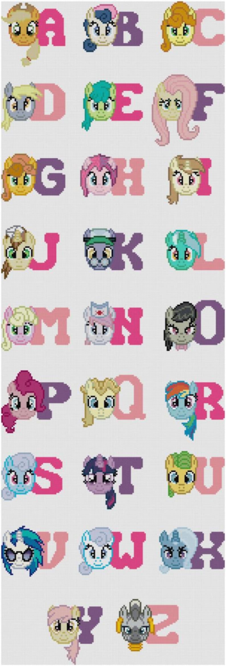 PDF Pattern My Little Pony Friendship is Magic Alphabet - Etsy