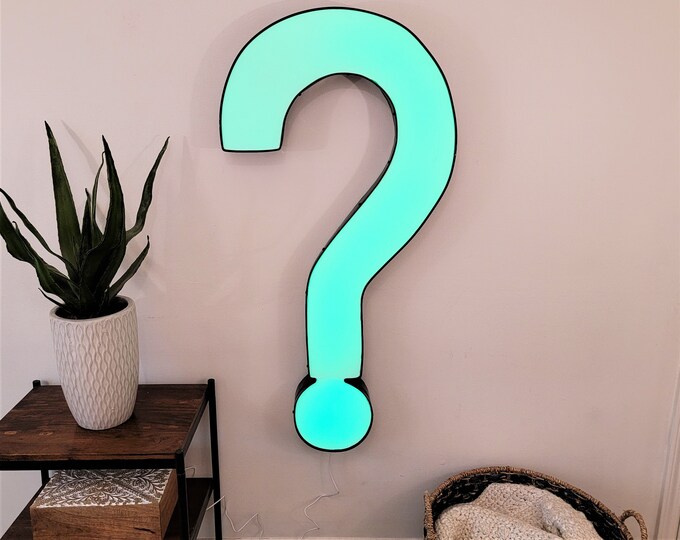Light up Question Mark Sign RGB LED Lights Remote and Phone App ...