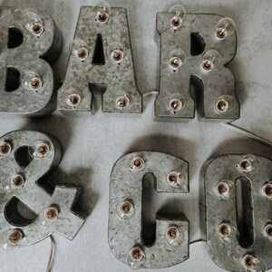 Light up Letters Metal Marquee 7" Small Electric Lights Sign - Etsy