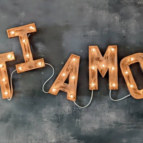 Large Gold Light up Marquee Letters Vintage Lighted Bulbs Sign - Etsy