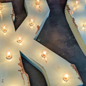 Light up Large Metal Letters Vintage Aqua Vintage Lighted Bulbs - Etsy