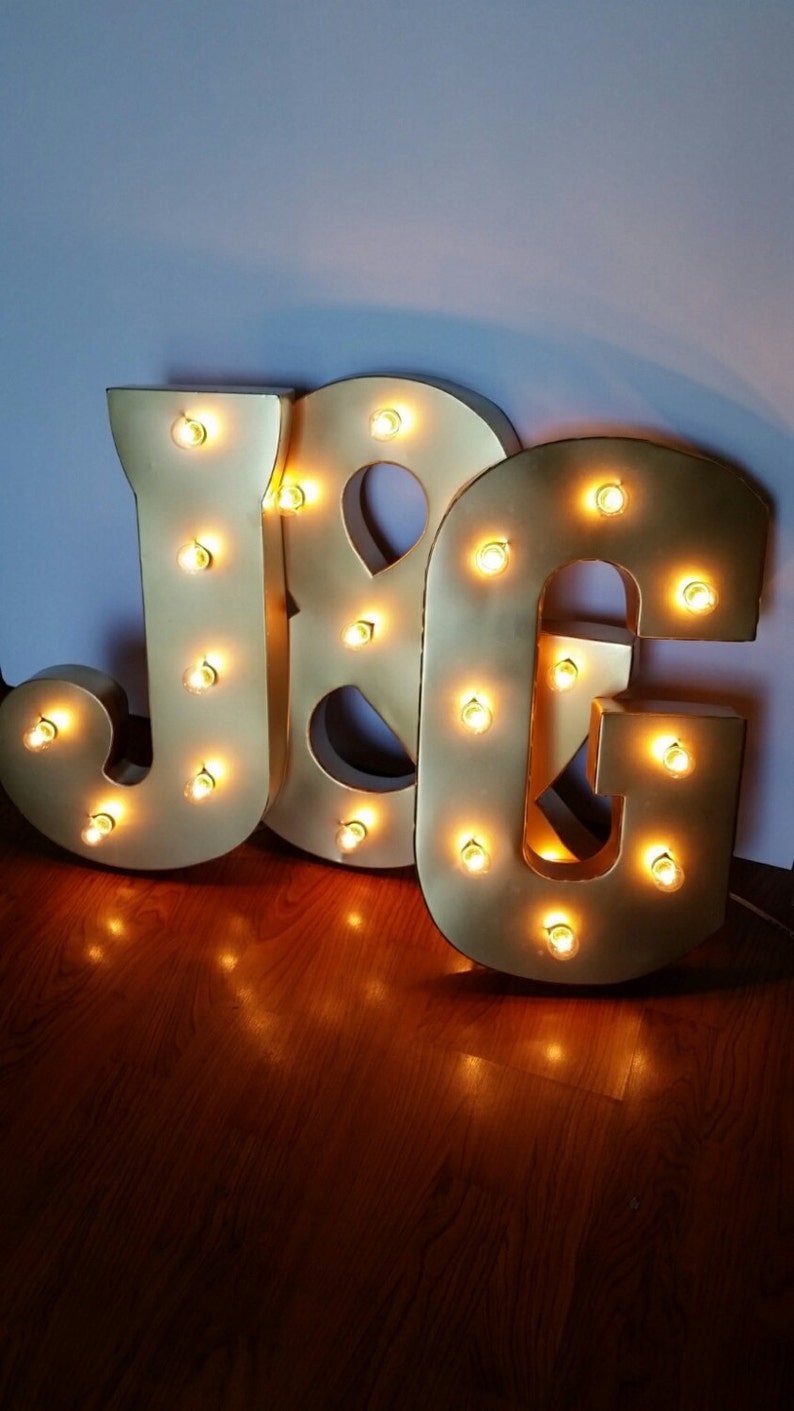 21 Gold Light Up Letters Large Marquee Electric Sign Etsy Canada