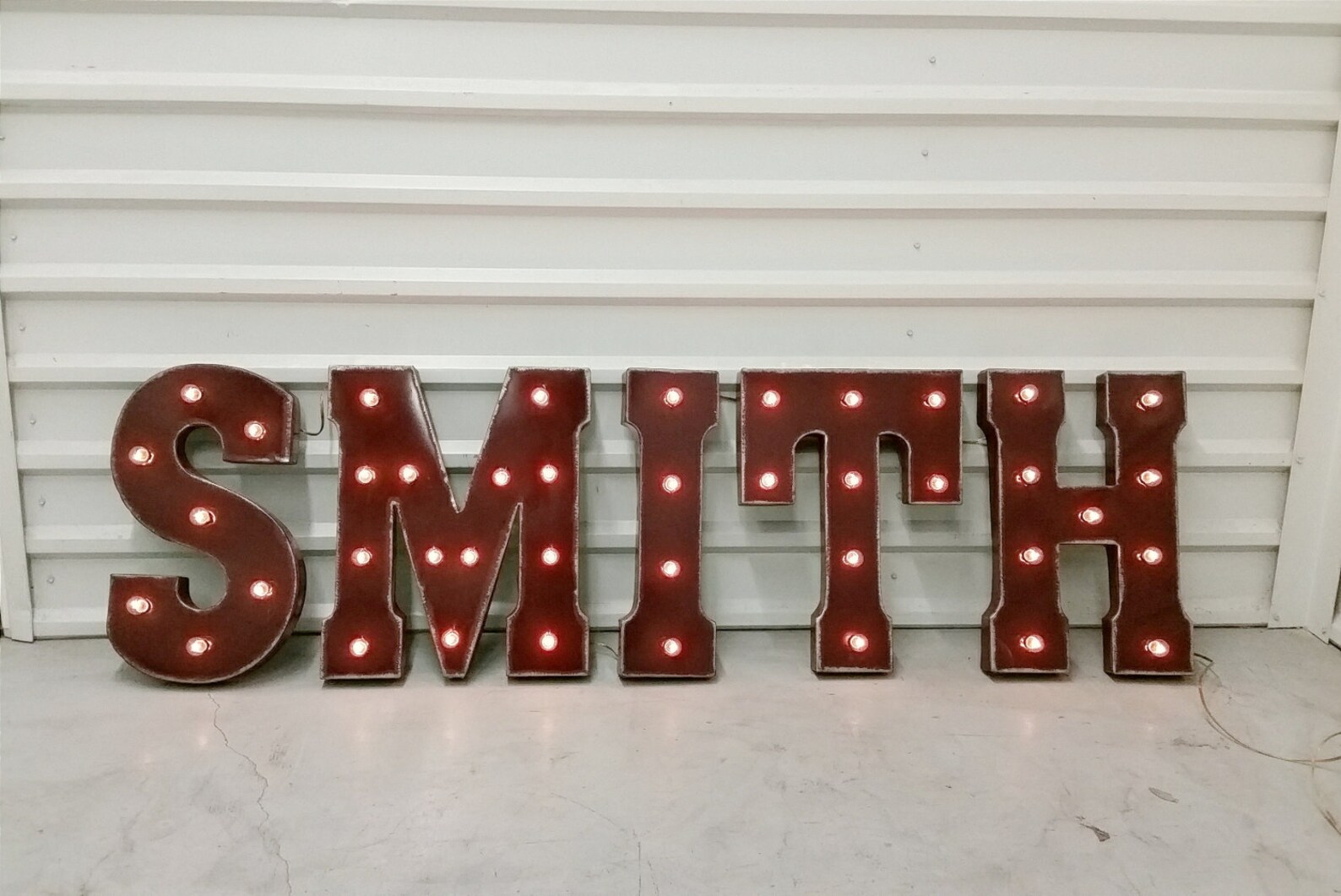 Large Brown Light up Letters Metal Distressed Marquee Rustic - Etsy