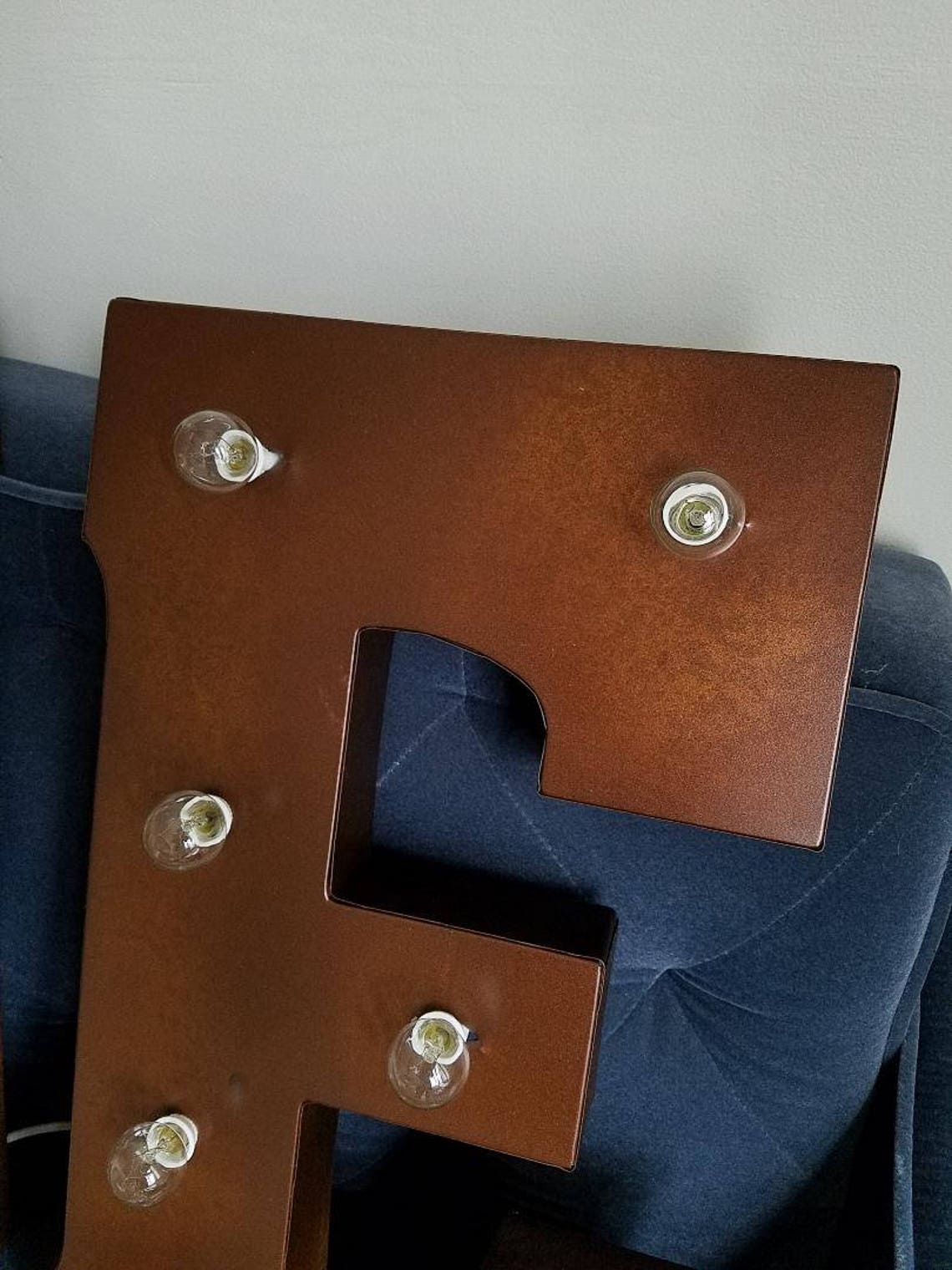 Rust Bronze Metal Light up Marquee Letters Vintage Bulbs - Etsy