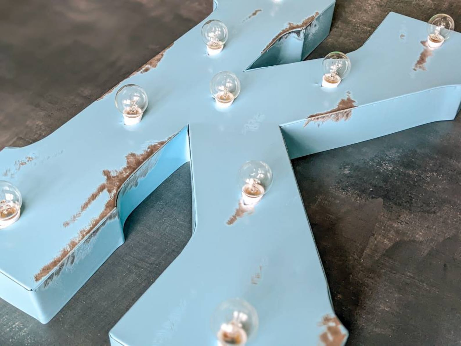 Light up Large Metal Letters Vintage Aqua Vintage Lighted Bulbs - Etsy