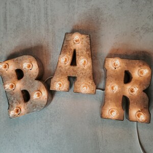 Light up Letters Metal Marquee 7" Small Electric Lights Sign - Etsy