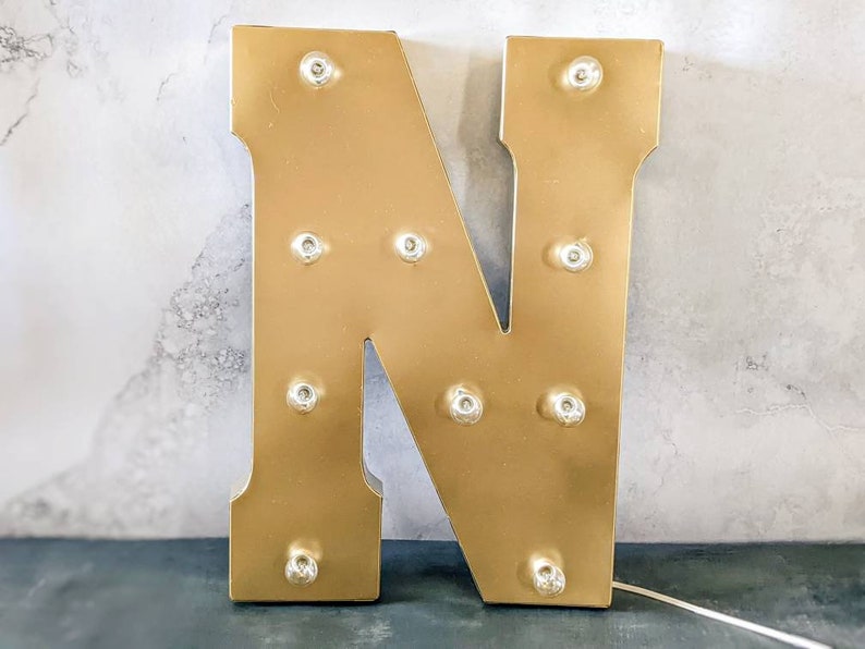 Large Gold Light up Marquee Letters Vintage Lighted Bulbs Sign - Etsy