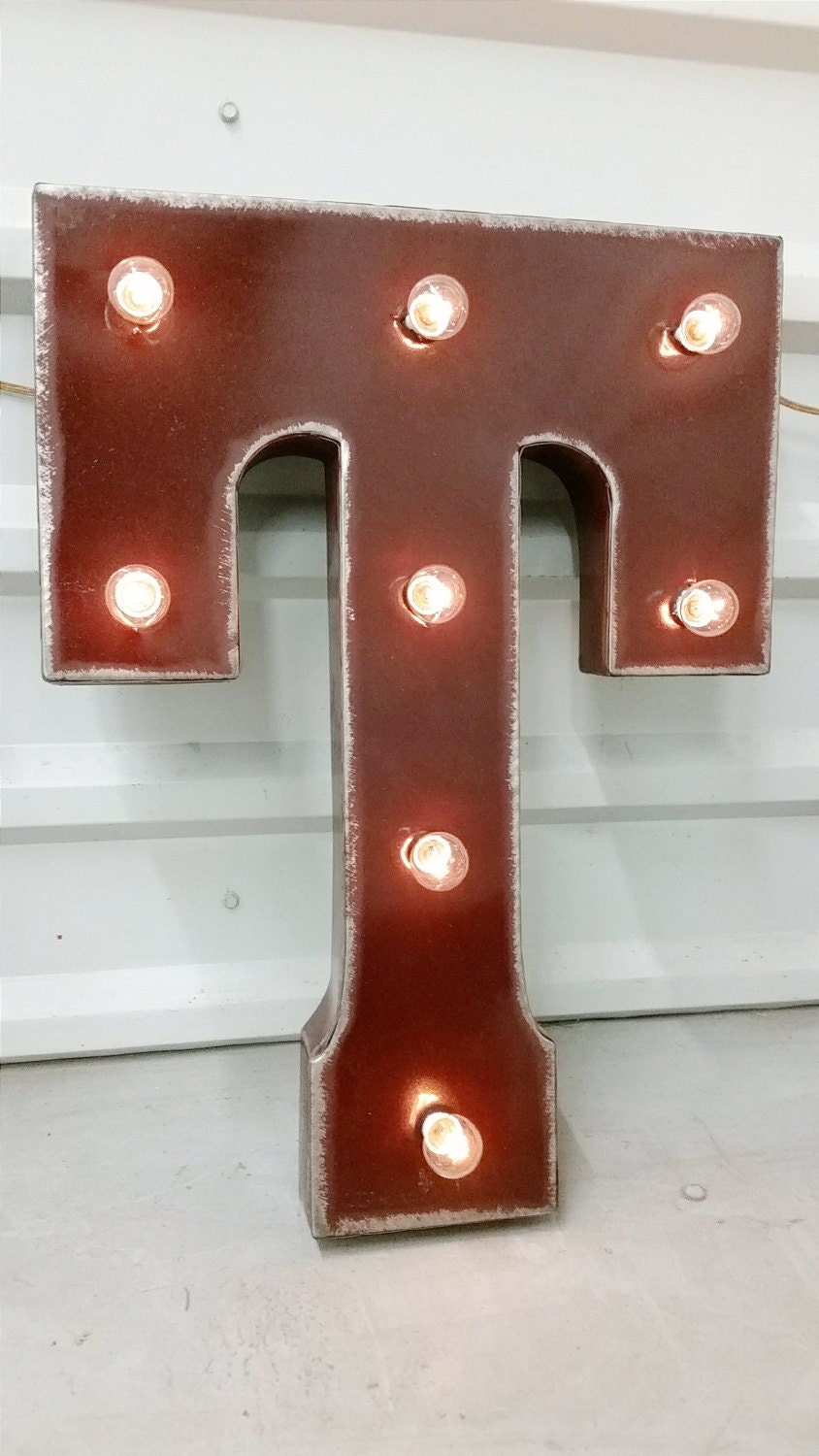 Large Brown Light up Letters Metal Distressed Marquee Rustic - Etsy