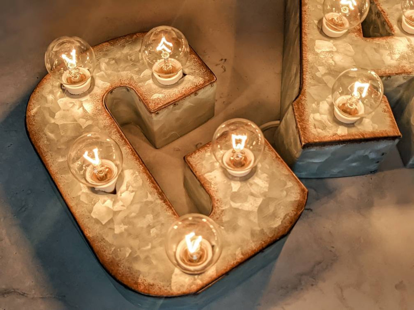 Light up Letters Metal Marquee 7 Small Electric Lights - Etsy