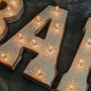 Metal Marquee Sign Big Electric Light up Letter Lights Bulbs - Etsy