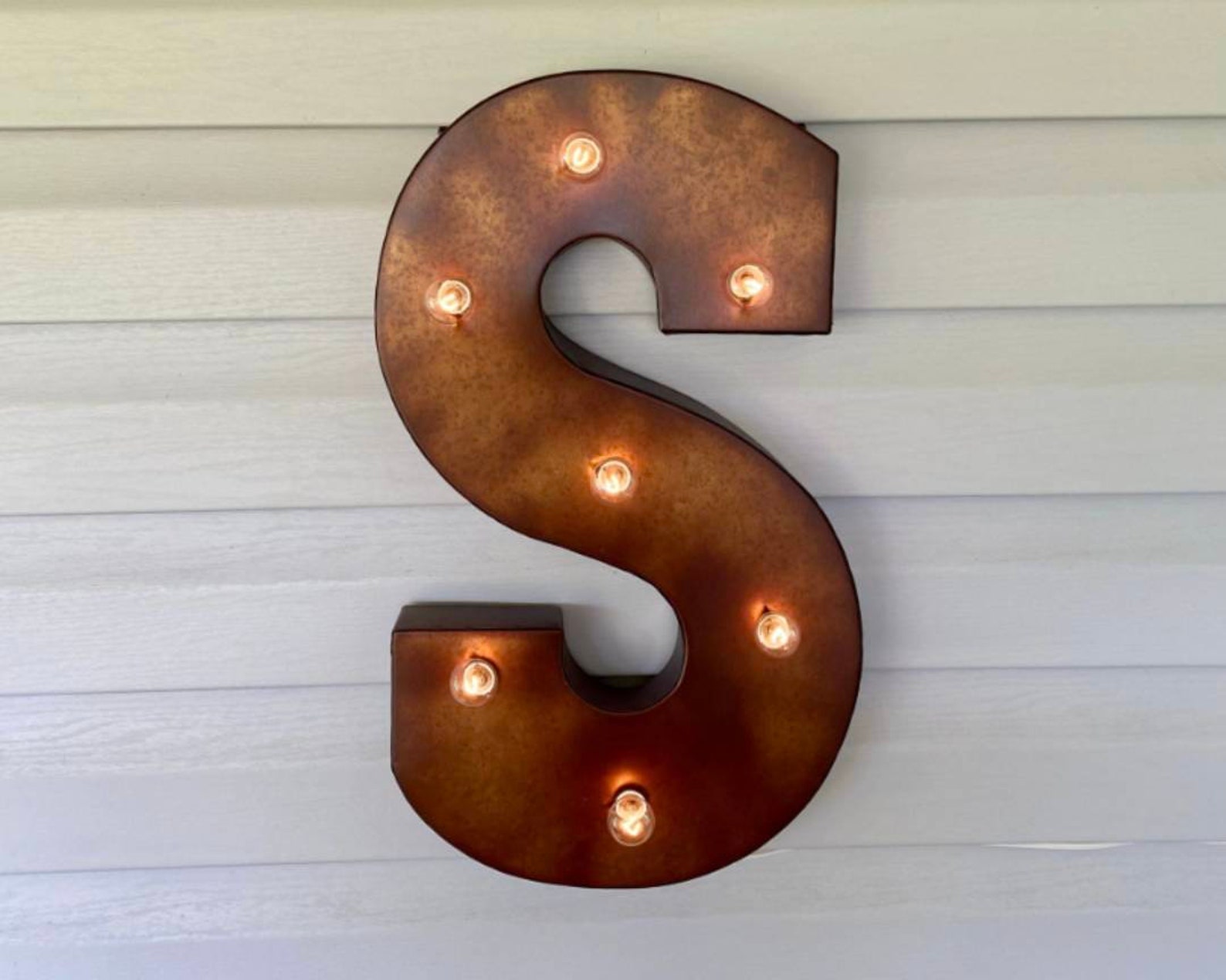 Rust Bronze Metal Light up Marquee Letters Vintage Bulbs - Etsy