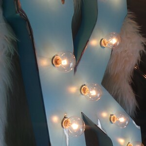 Light up Large Metal Letters Vintage Aqua Vintage Lighted Bulbs - Etsy