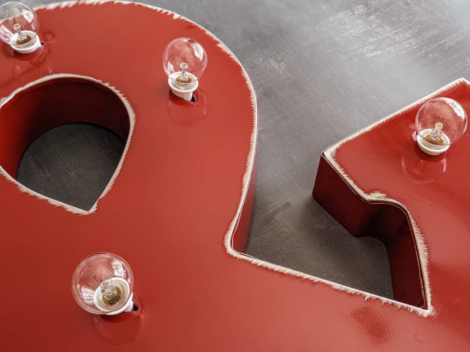 Large Red Metal Marquee Letters Light up Lighted Sign - Etsy