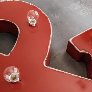 Large Red Metal Marquee Letters Light up Lighted Sign - Etsy