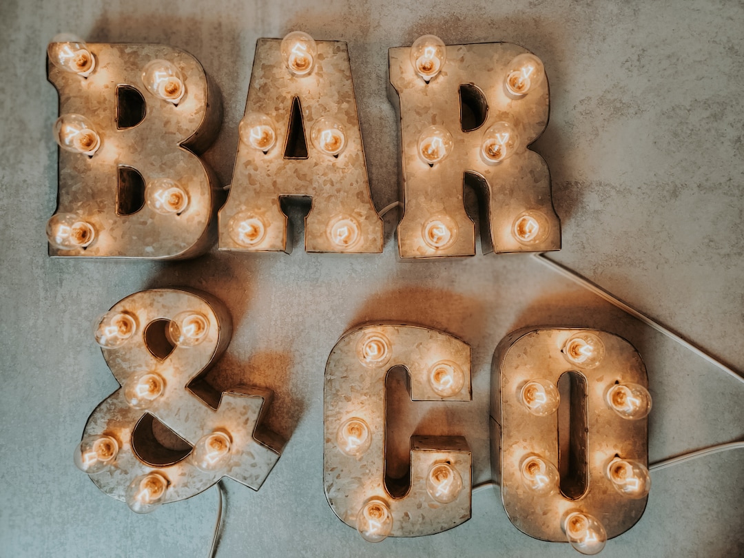 Light up Letters Metal Marquee 7" Small Electric Lights Sign - Etsy