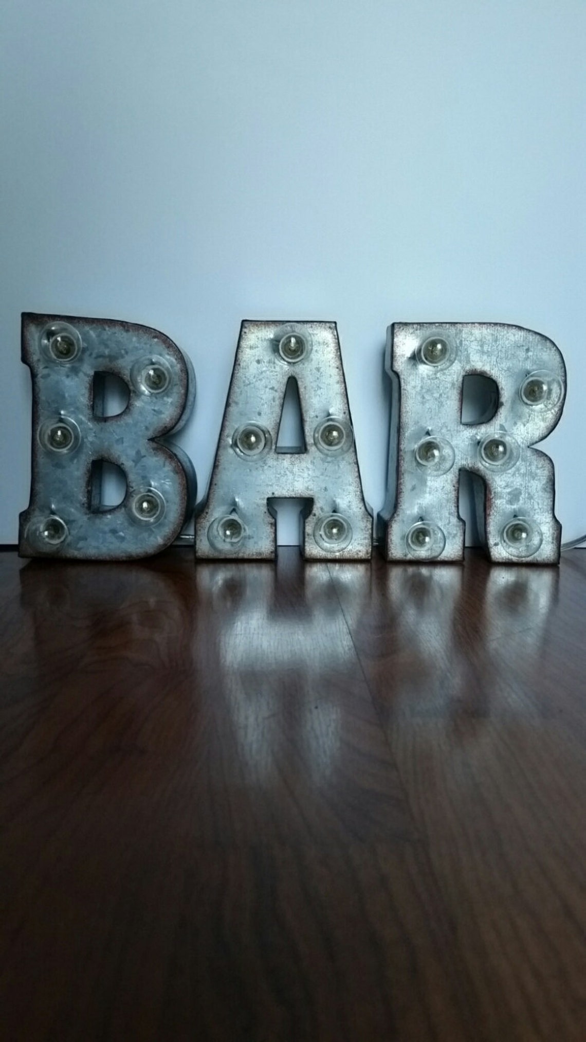 Metal Marquee BAR Plug In Letters 7 Sign Decor | Etsy
