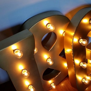 Large Gold Light up Marquee Letters Vintage Lighted Bulbs Sign - Etsy
