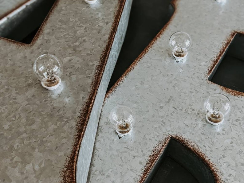 Metal Marquee Sign Big Electric Light up Letter Lights Bulbs - Etsy