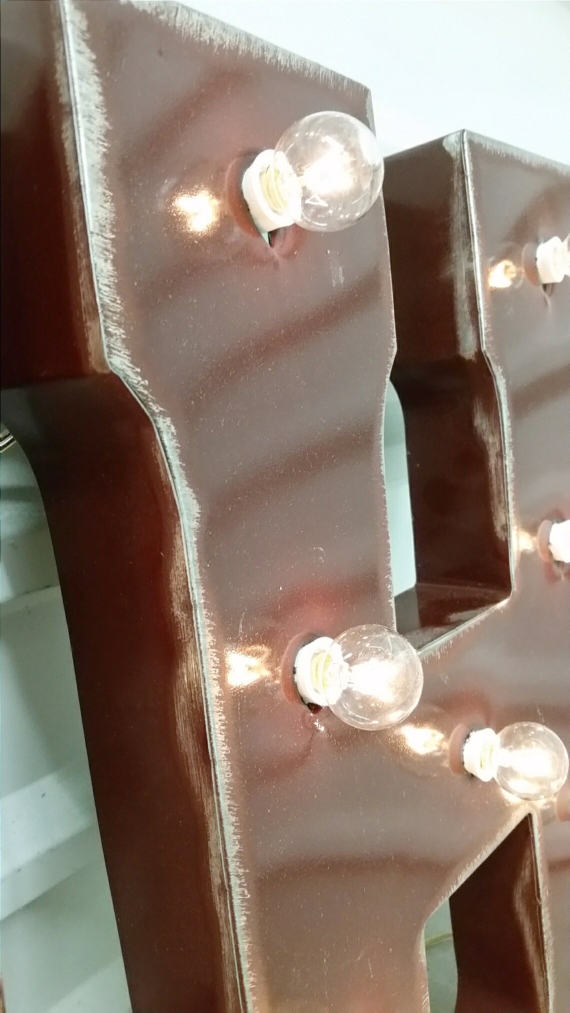 Large Brown Light up Letters Metal Distressed Marquee Rustic - Etsy