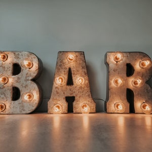 Metal Marquee BAR Plug in Letters 7" Sign Decor - Etsy