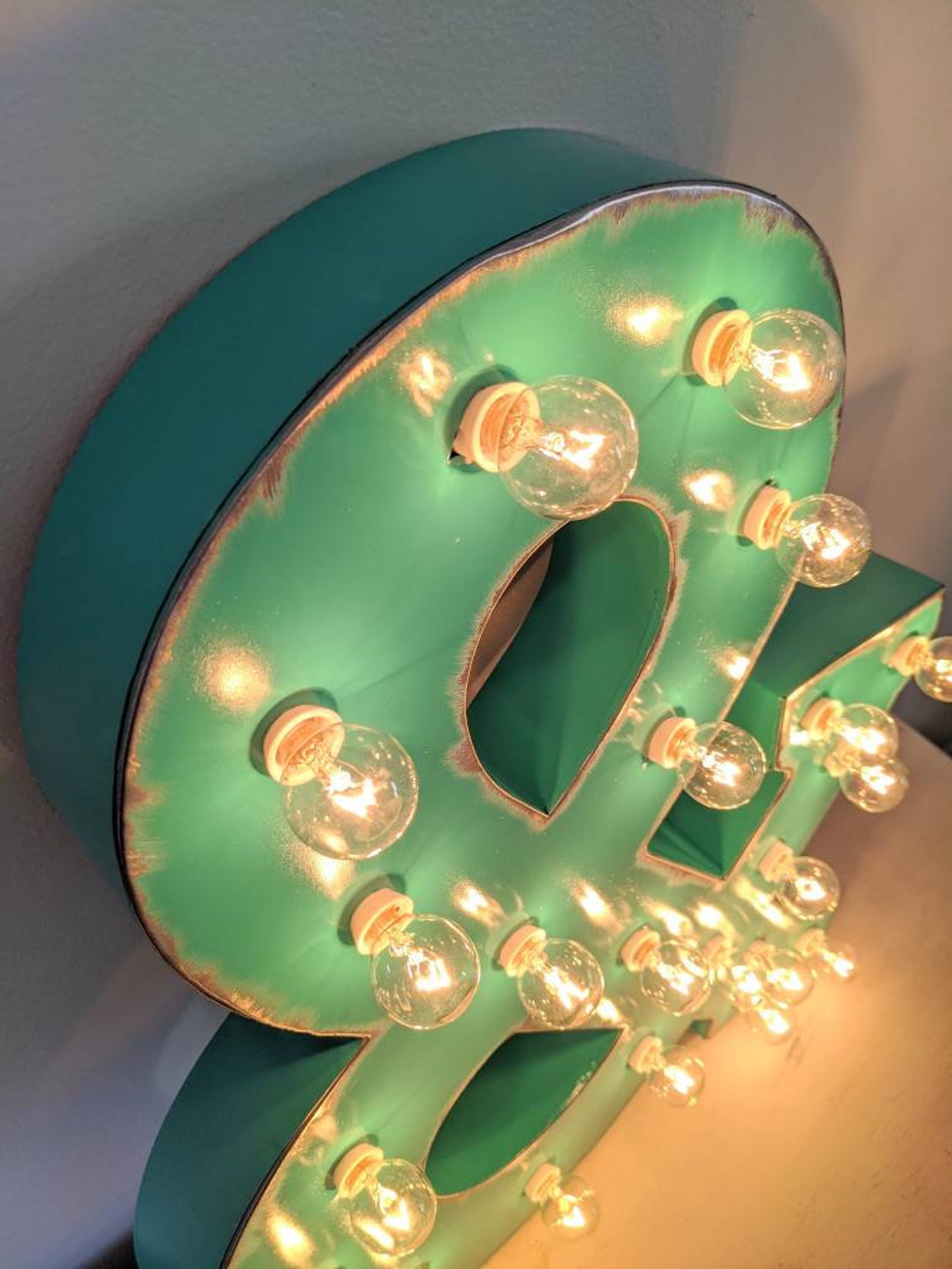 Light up Marquee Letters Mint Aqua Metal Carnival Bulb Sign - Etsy