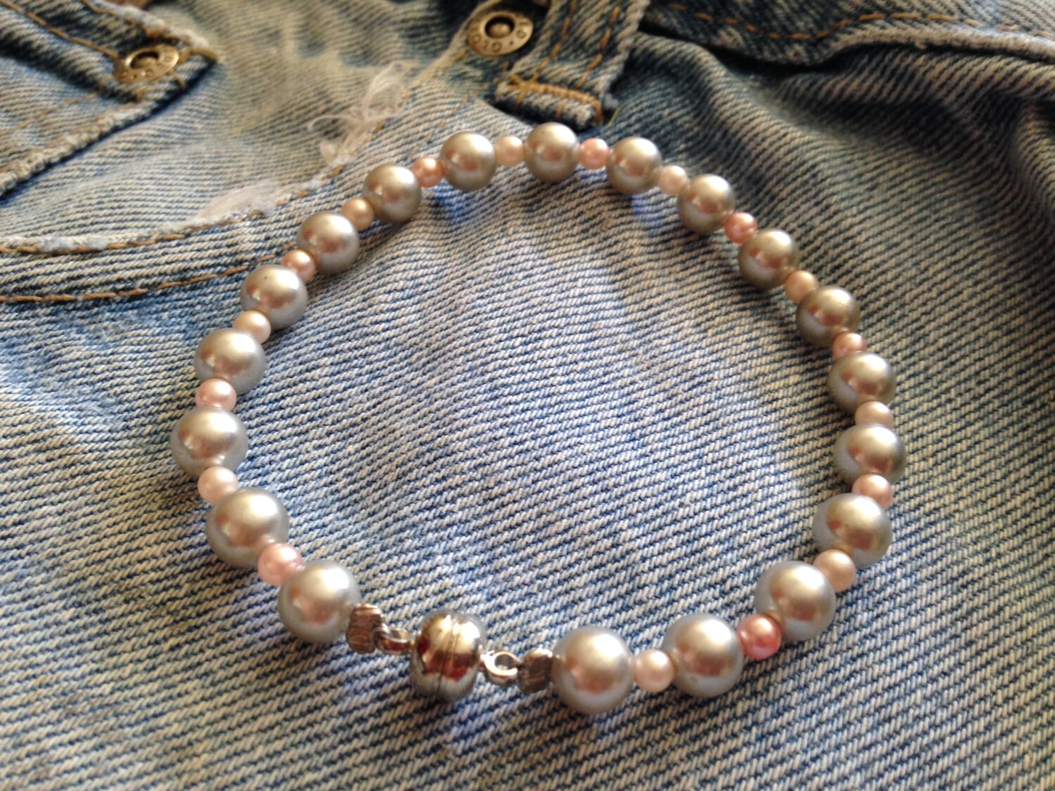 Silver/grey and Varying Shades of Pale Pink Pearls Magnetic - Etsy
