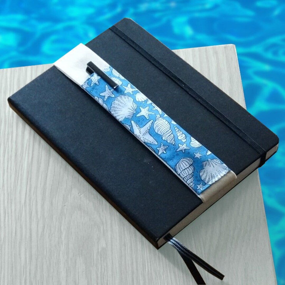 Seashells Pen Holder With Elasticated Fabric Strap for Notebooks ...