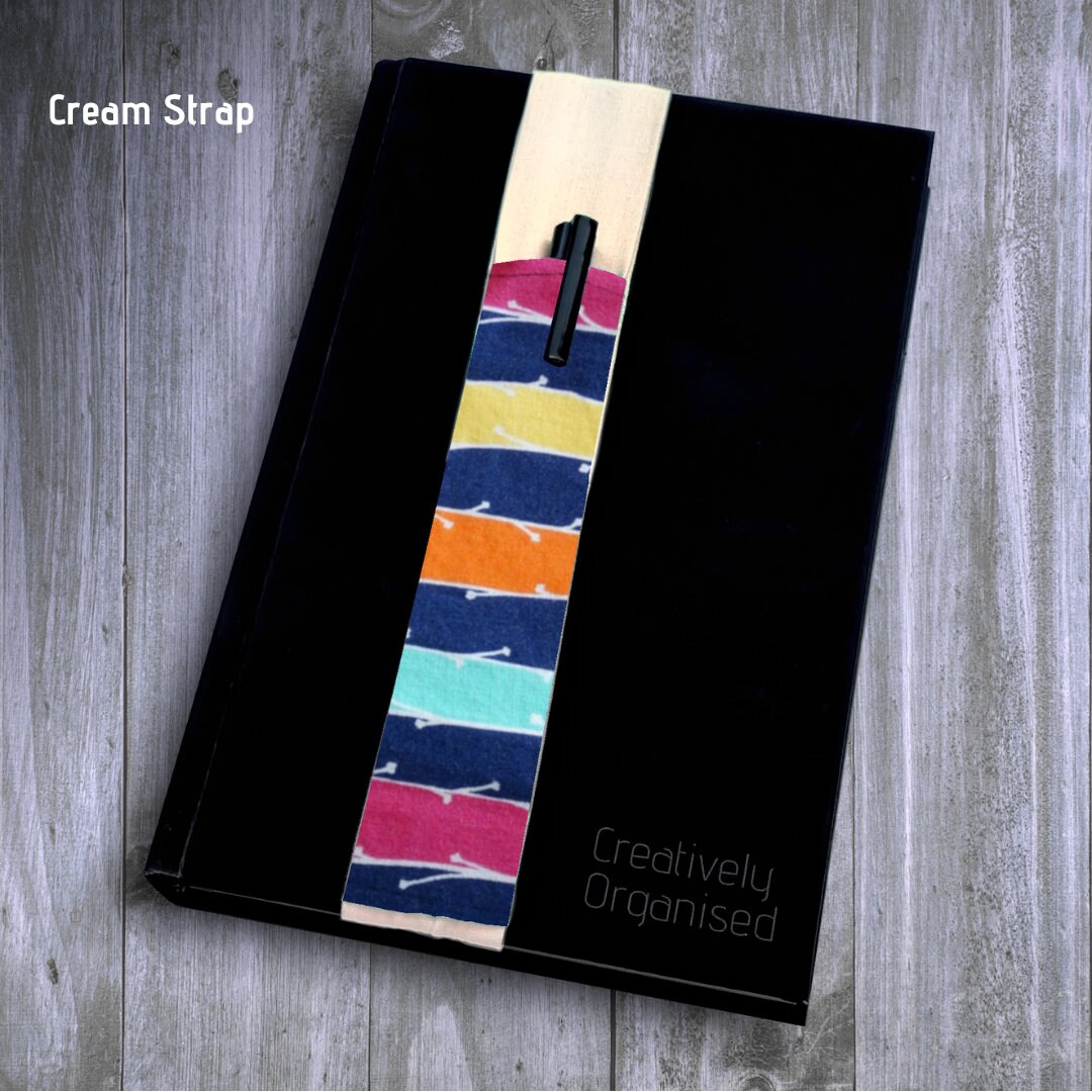 Notebook Pen Holder Stripy Pattern Fabric Elastic Pen Pocket - Etsy ...