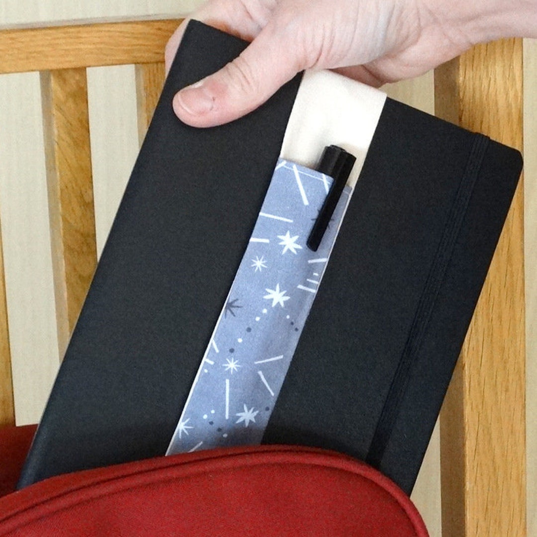 Grey Sparks Pen Holder with Elasticated Fabric Strap for Notebooks ...
