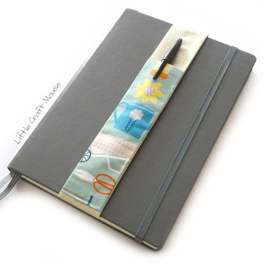 Elastic Pen Holder Gardening Theme Fabric, Elasticated Notebook Pen ...
