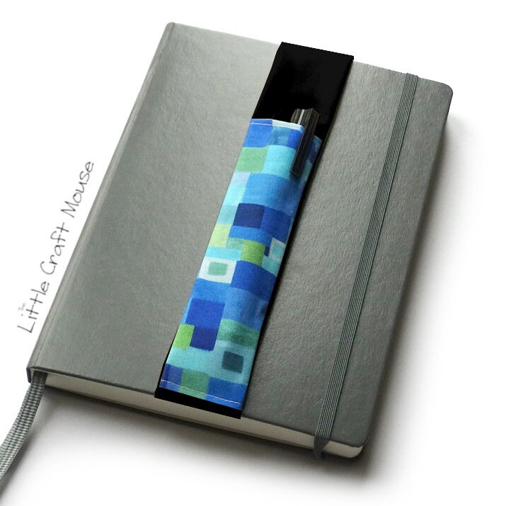 Blue Patterned Elastic Notebook Pen Holder Elasticated - Etsy.de