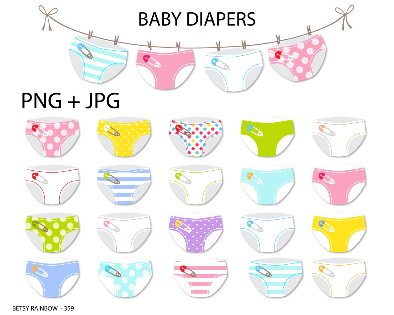 Baby Diapers Clipart