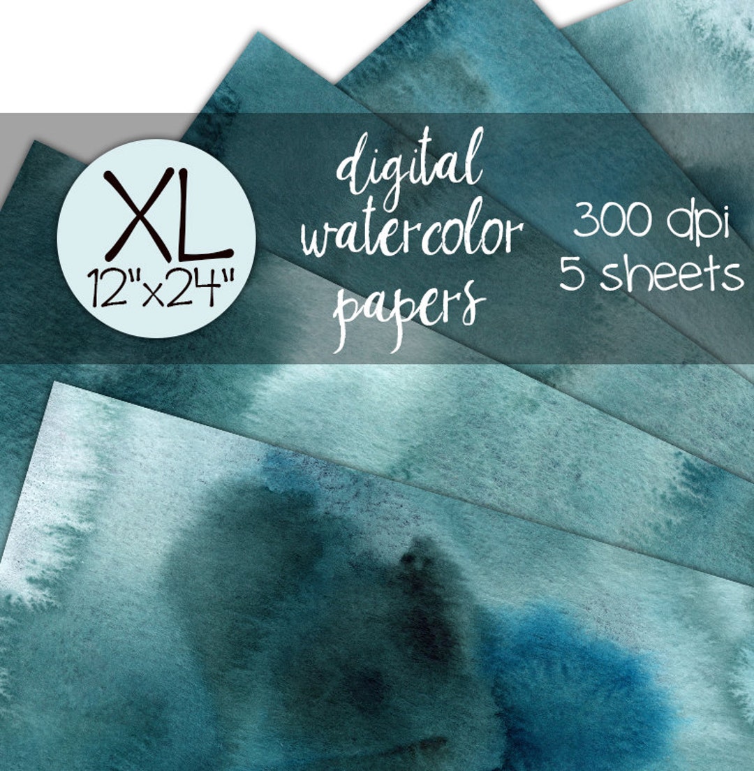Blue Lagoon Digital Watercolor Paper Extra Large Digital - Etsy