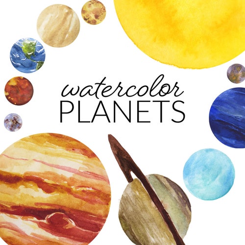 Cute Solar System Clipart Planets Clip Art Set Space - Etsy