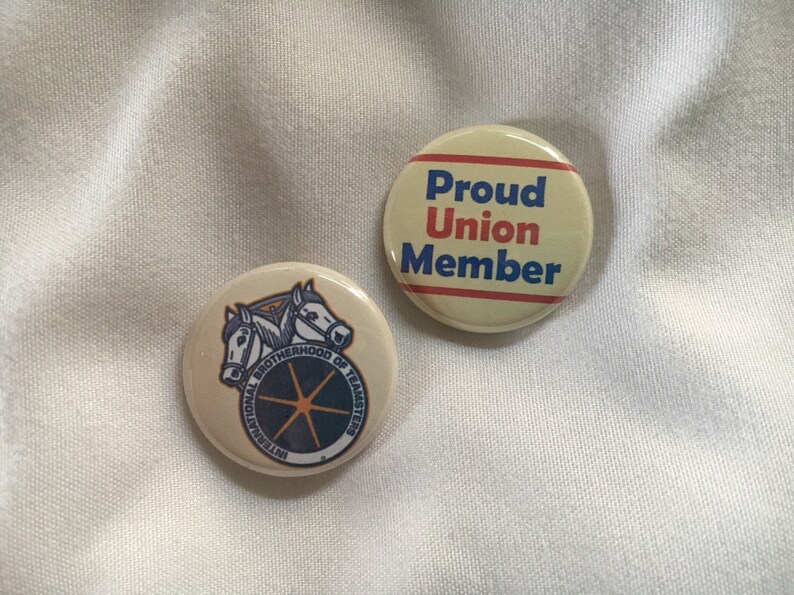 Proud Union Member / Teamster Horse Logo Single 1 Pinback Button/magnet ...