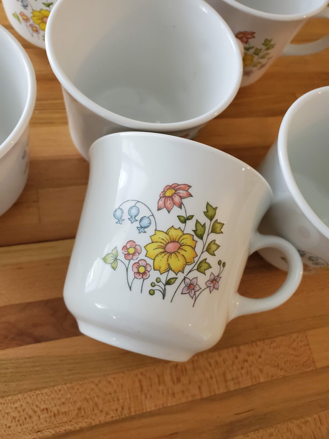 Set of Six Corelle by Corning Mugs 80s Pastel Floral Design, Spring ...
