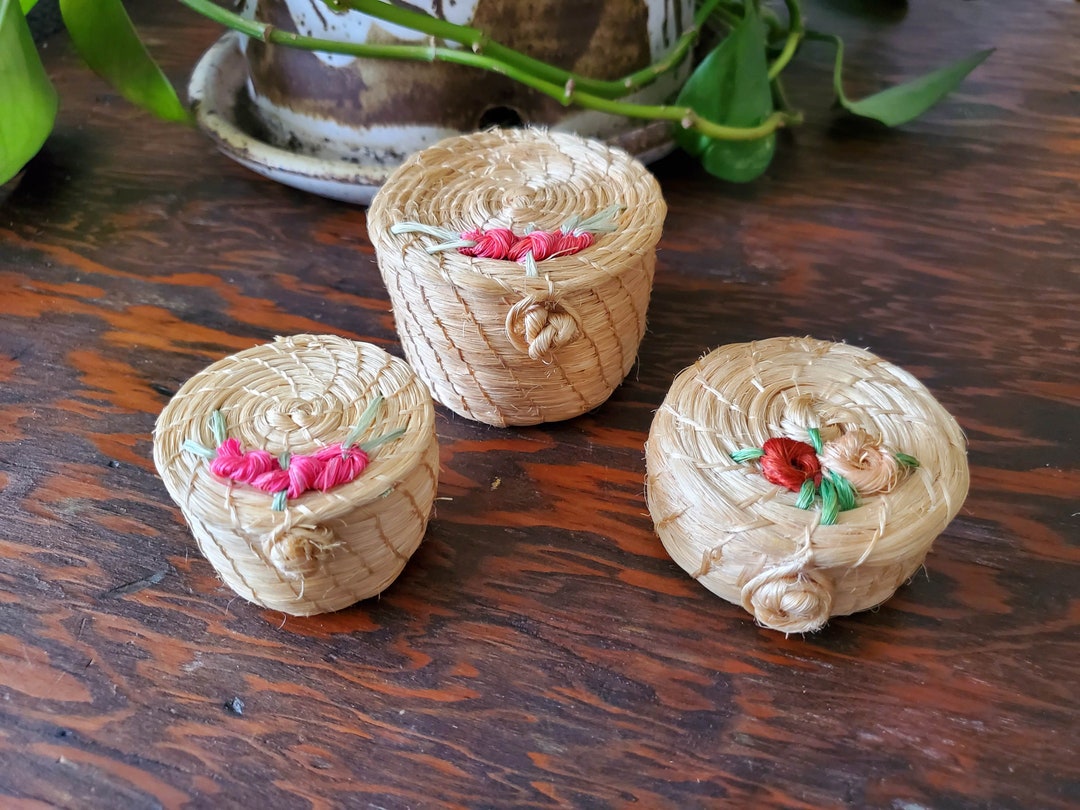 Mini Baskets Set Woven Small Basket for Desk Organizer Spare Change ...