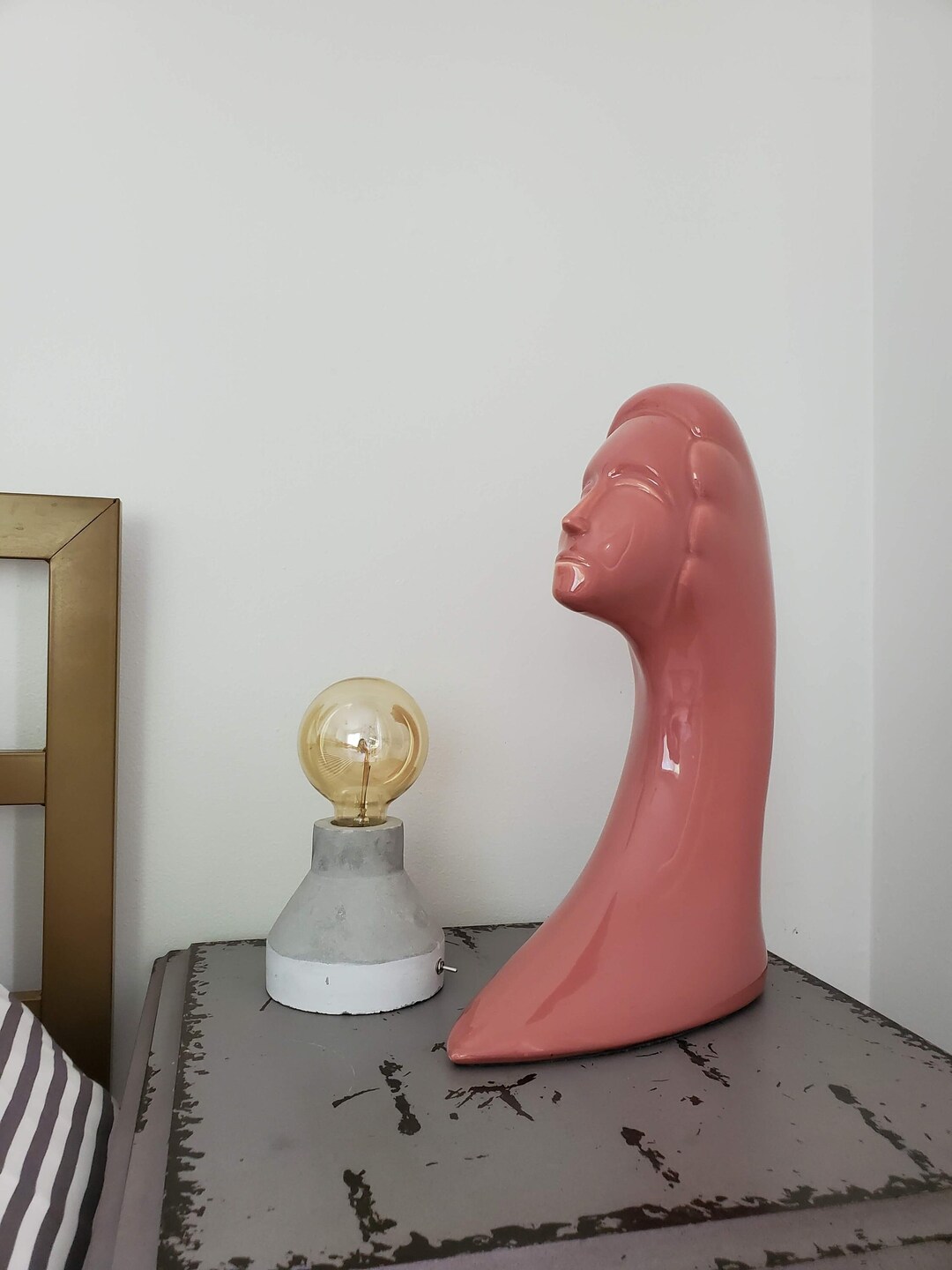 Jaru Ceramic Bust Sculpture Signed Jaru Dated 1983 Mauve Pink Statue ...