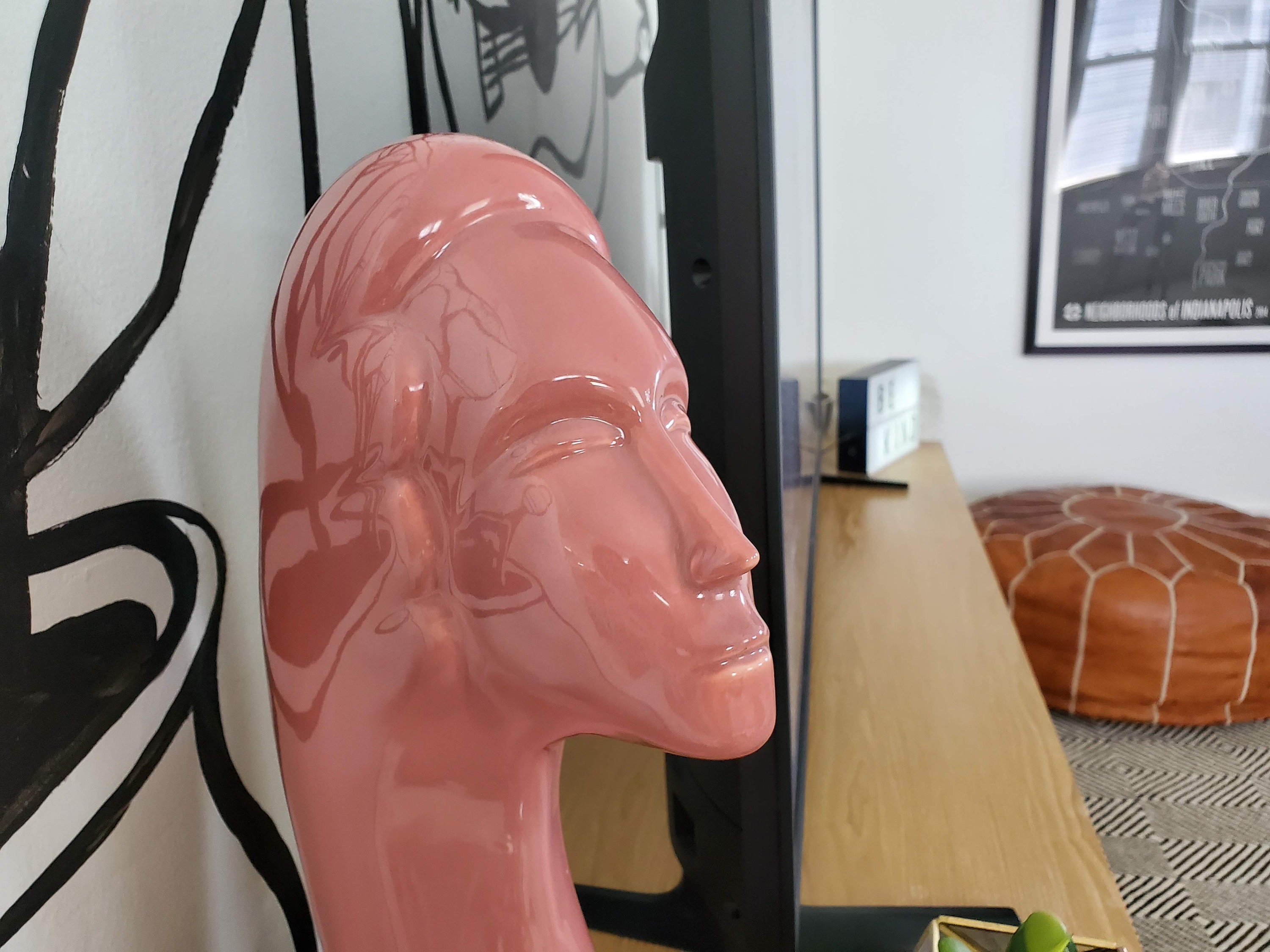 Jaru Ceramic Bust Sculpture Signed Jaru Dated 1983 Mauve Pink Statue ...