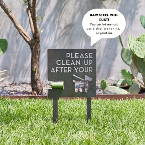 Metal "clean up After Your Dog" Yard Sign - Modern Steel Design - Etsy